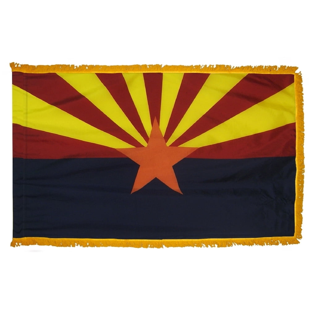 Arizona State Flag Set - Deluxe Oak Flagpole – Flags USA
