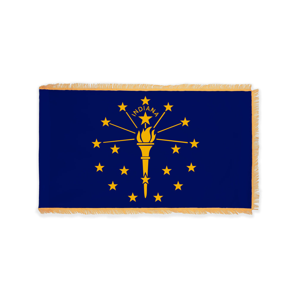 Indiana State Flag – With Fringe (Indoor Use) | Made in the USA Indoor ...