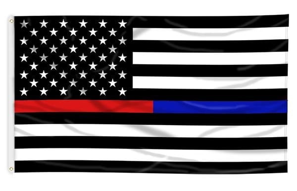 Thin Red Blue Line American Flag - 3'x5' - For Outdoor Use – Flags USA