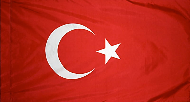 Turkey Flag with Pole Sleeve - For Indoor Use – Flags USA